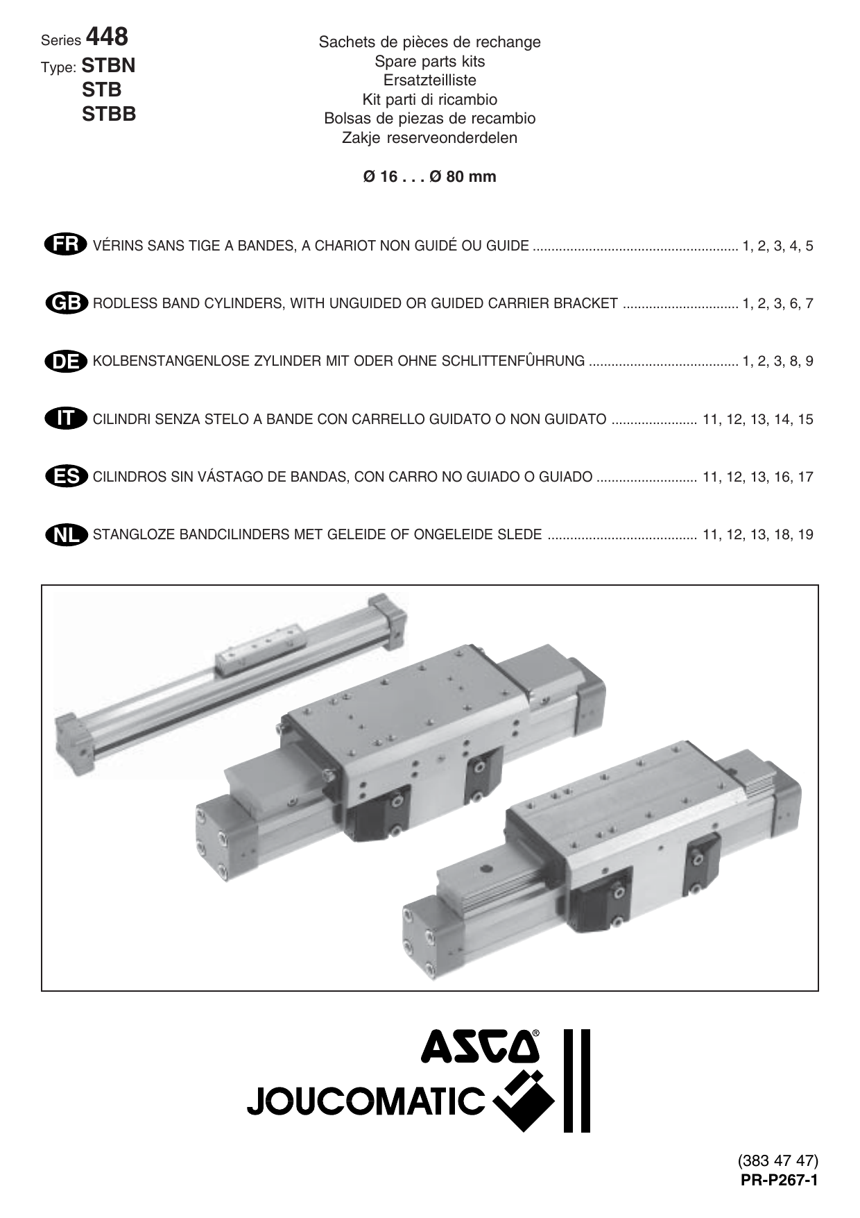 Asco Series 448 Rodless Band Cylinders STB STBB STBN ...