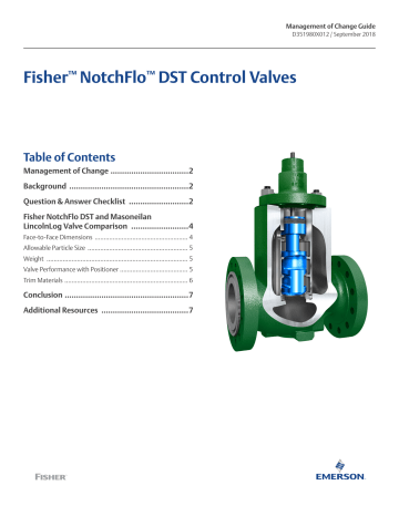 Fisher NotchFlo DST Control Valves Guide | Manualzz