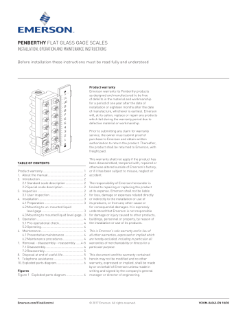 Penberthy Flat glass gage scales Owner's Manual | Manualzz