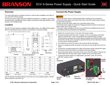Branson 100-412-185 DCX S REV 07 Quick Start Guide | Manualzz