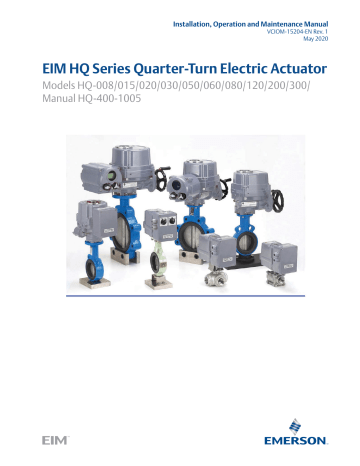 EIM HQ Series Quarter-Turn Electric Actuator Models HQ-008 to HQ-300 ...