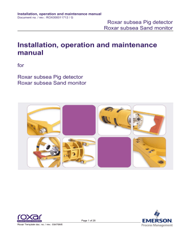 Roxar Subsea Pig Detector Owner's Manual | Manualzz