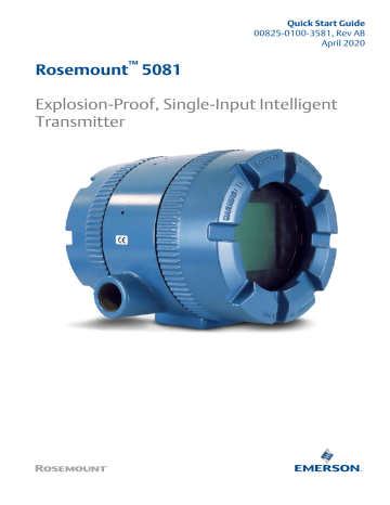 Rosemount 5081 Explosion-Proof, Single-Input Intelligent Transmitter ...