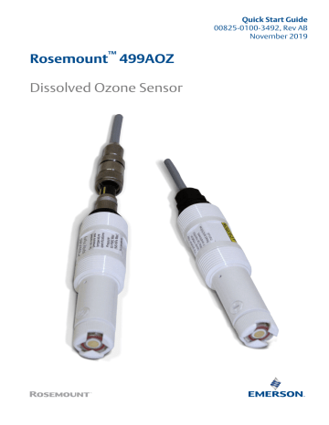 Rosemount 499AOZ Dissolved Ozone Sensor Quick Start Guide | Manualzz