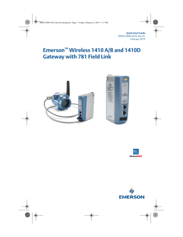 Rosemount Smart Wireless Gateway 1410 Quick Start Guide | Manualzz
