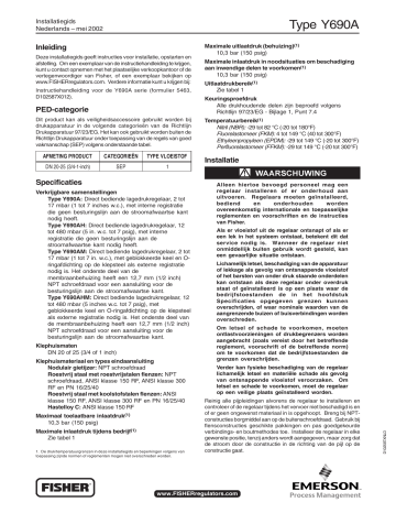 Fisher Y690A, Y690AH, Y690AM, Y690AHM Installatie gids | Manualzz