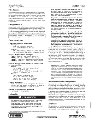 Fisher 168 Guía de instalación | Manualzz