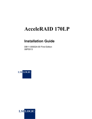 LSI AcceleRAID 170LP Installation guide | Manualzz
