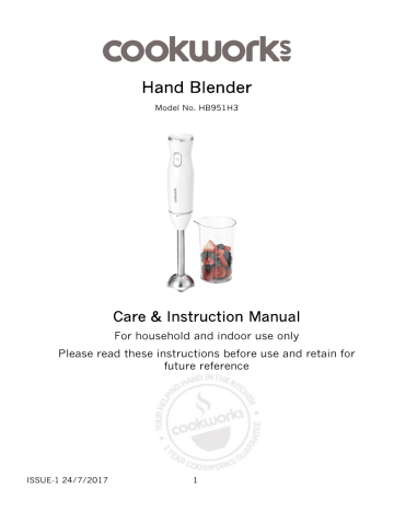 Cookworks Hand Blender Instruction Manual | Manualzz