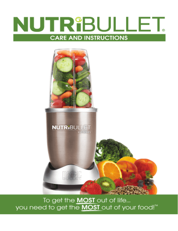 nutribullet 9 Piece Nutritional Blender Instruction Manual | Manualzz