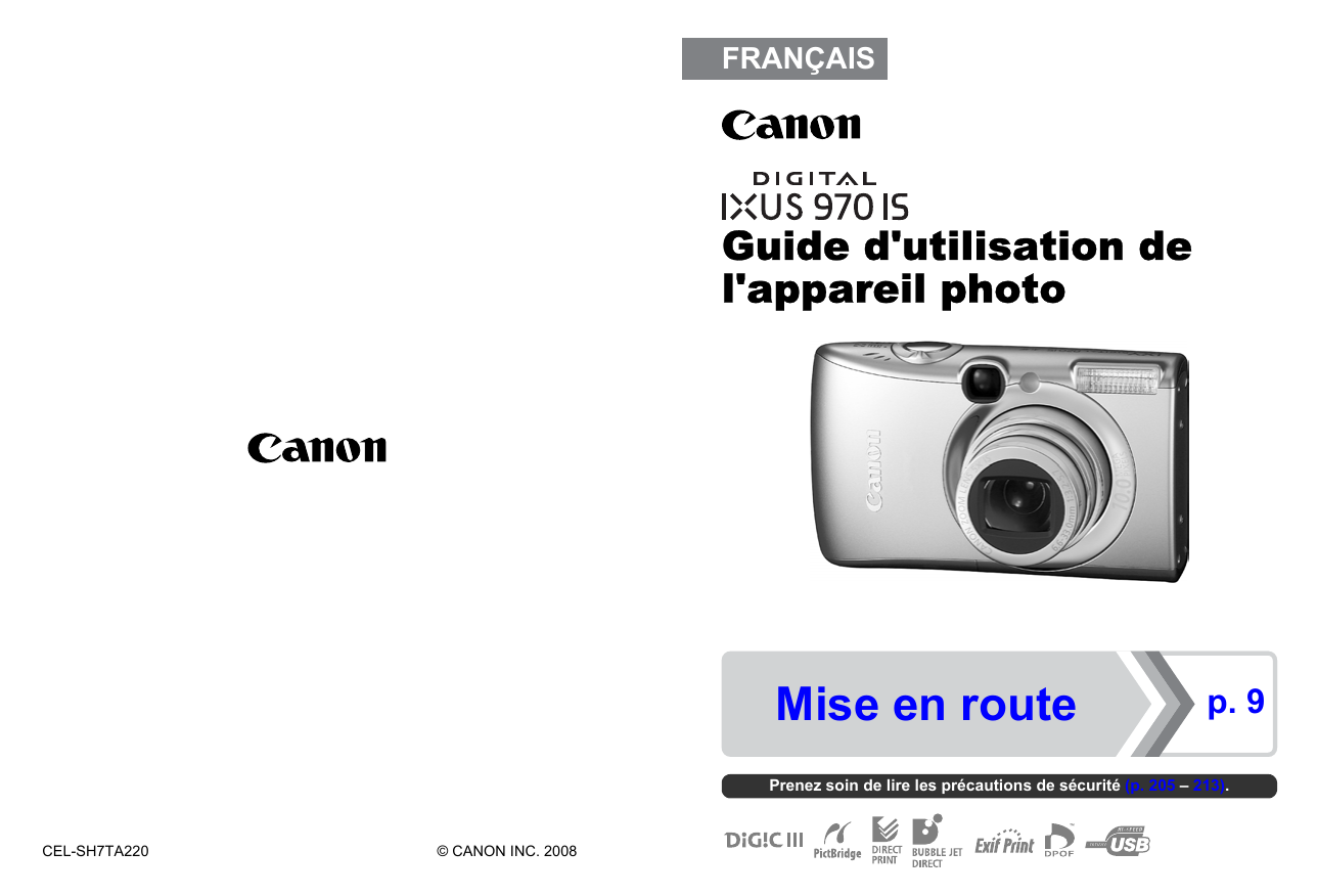 Canon IXUS 970 IS Mode d'emploi | Manualzz