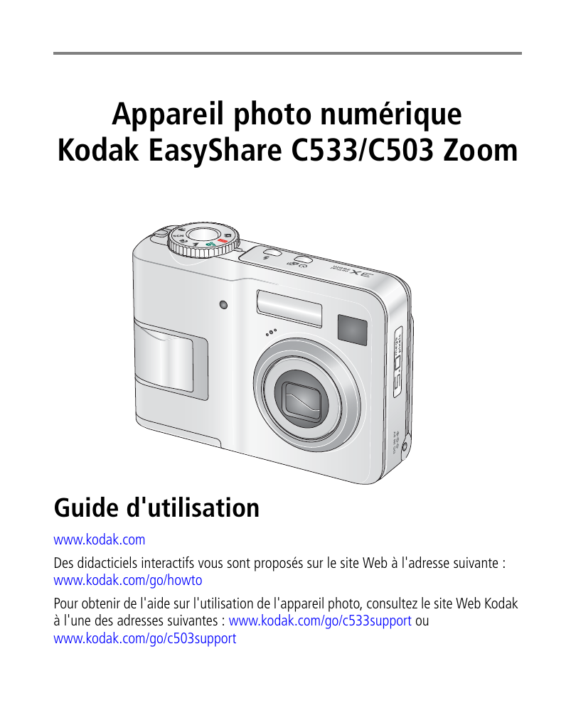 Kodak EasyShare C503 Zoom Mode d'emploi | Manualzz