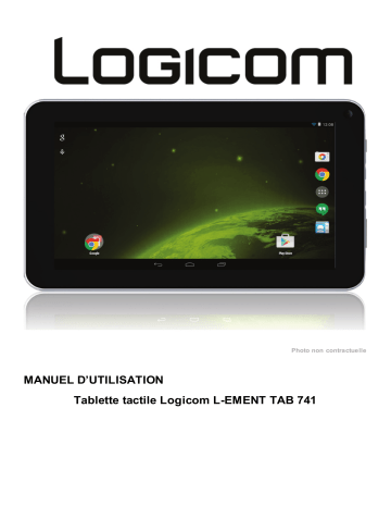 Logicom L-Ement Tab 741 Mode d'emploi | Manualzz