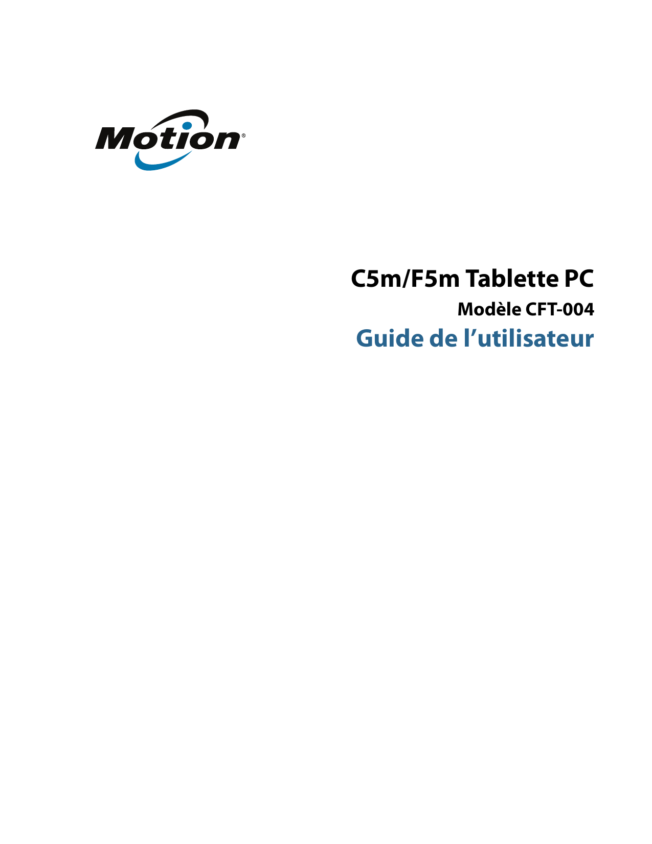Motion Computing C5m Windows 8.1 Mode d'emploi | Manualzz