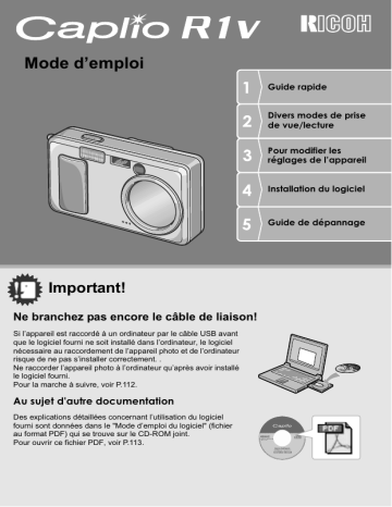 Ricoh Caplio R1V Mode d'emploi | Manualzz