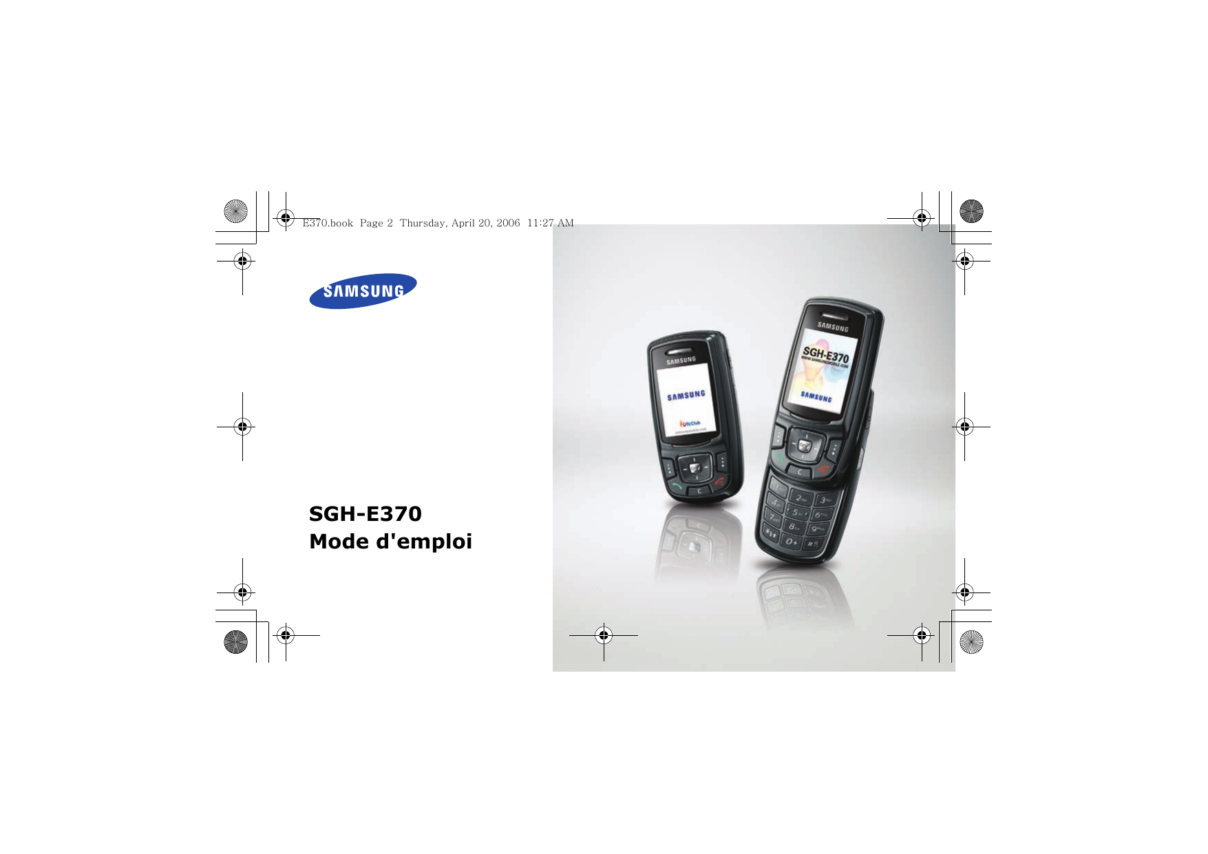 Samsung SGH-E370 Mode d'emploi | Manualzz