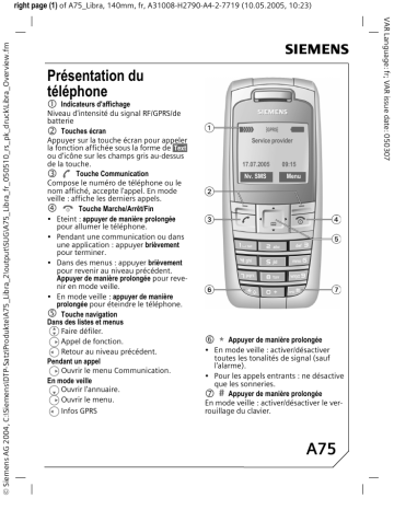 Siemens A75 Mode d'emploi | Manualzz
