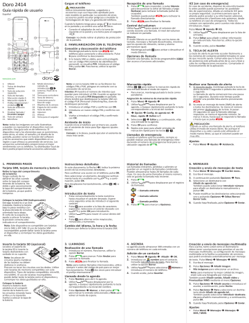 Doro 2414 Guía del usuario | Manualzz