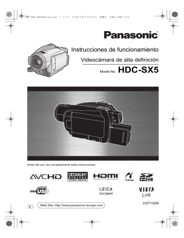 Panasonic HDC SX5 Instrucciones de operación | Manualzz