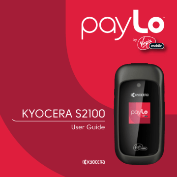 Kyocera S2100 PayLo Virgin Mobile User guide | Manualzz