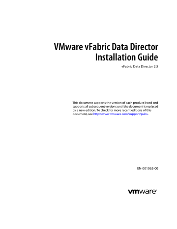 VMware vFabric Data Director 2.5 Installation Guide | Manualzz