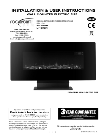 Focal Point Pasadena User Instructions | Manualzz
