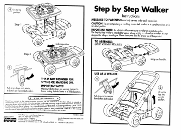 Mattel Step By Step Walker Instruction Sheet | Manualzz