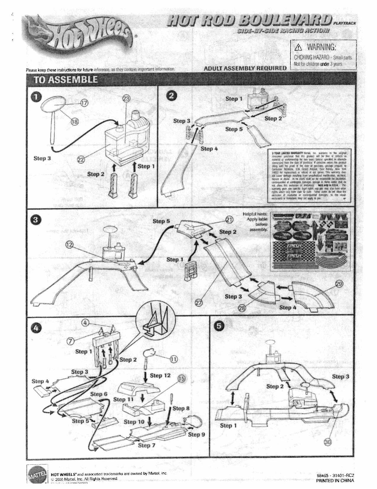 Mattel Hot Wheels City Race Playtrack Instruction Sheet | Manualzz
