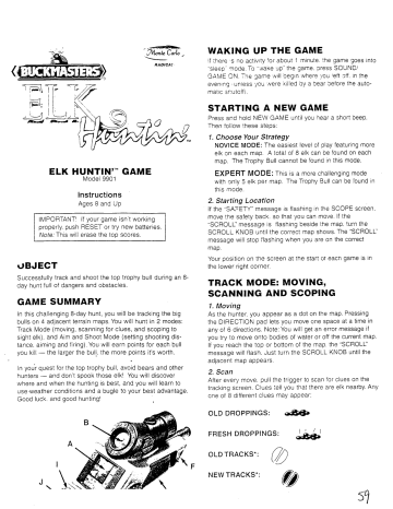 Mattel Buckmaster's Elk Huntin' Instruction Sheet | Manualzz
