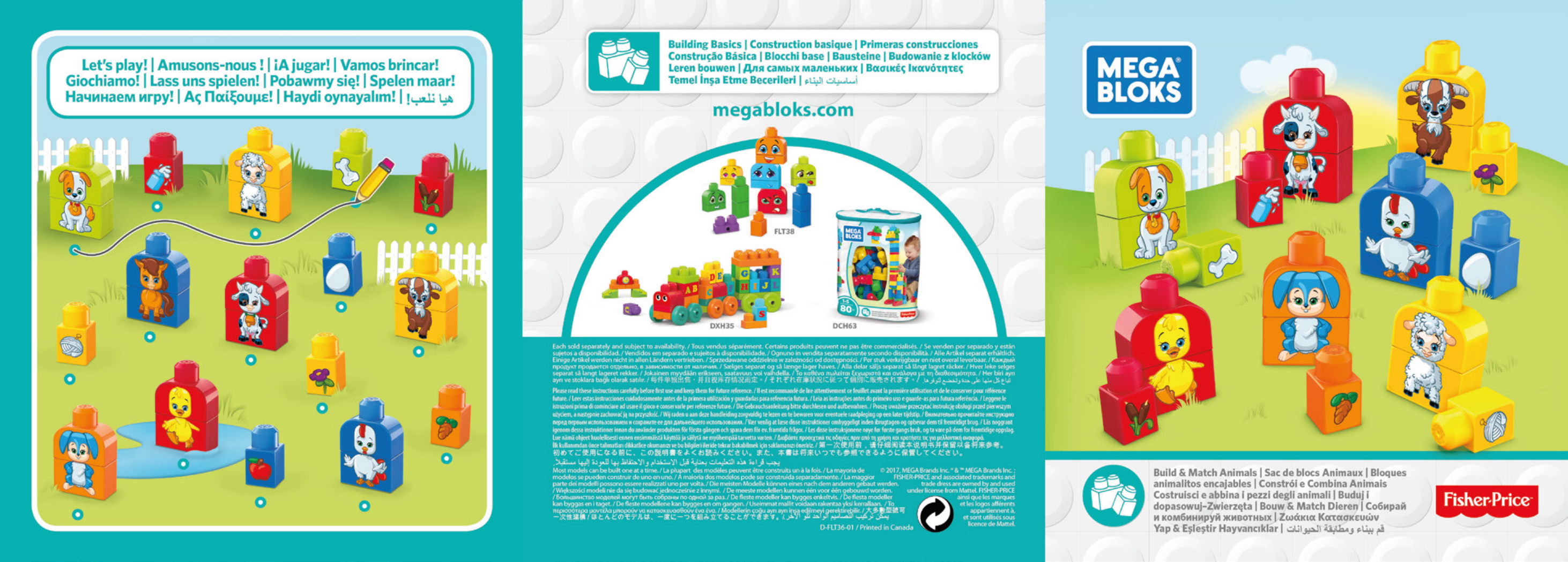 Mattel Mega Bloks Building Basics Build & Match Animals Instruction ...