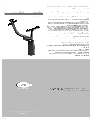 Matrix G1-FW156 Utility Bench Owner's Guide | Manualzz