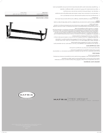 Matrix G1-FW159 10-Pair Dumbbell Rack Owner's Guide | Manualzz