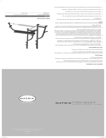 Matrix G1-FW163 Olympic Flat Bench Owner's Guide | Manualzz