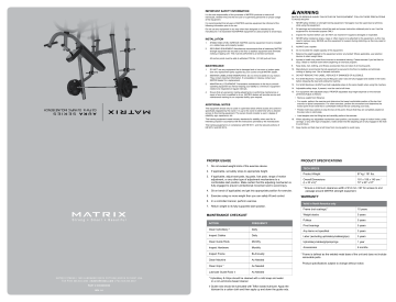 Matrix G3-FW14 Aura Olympic Incline Bench Owner's Guide | Manualzz