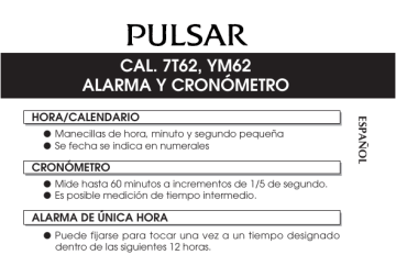 Pulsar 7T62 Instrucciones de operación | Manualzz