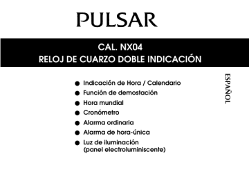 Pulsar NX04 Instrucciones de operación | Manualzz