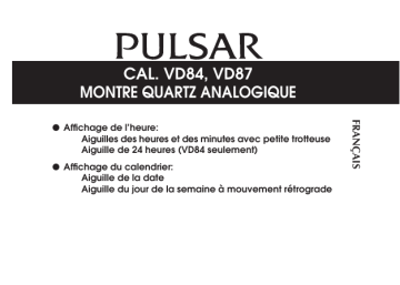 Pulsar VD87 Mode d'emploi | Manualzz