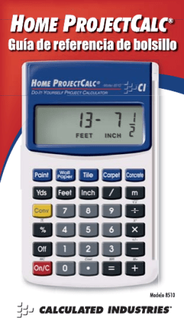 Calculated Industries 8510 Home ProjectCalc Guía del usuario | Manualzz