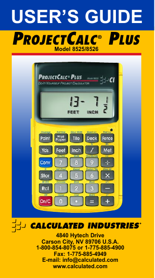 CALCULATED INDUSTRIES, Project Calc Plus Mx, - rajnitisangbad.com