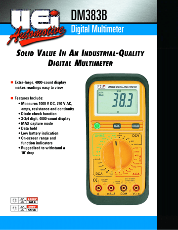 UEi DM383B multimeter Data Sheet | Manualzz