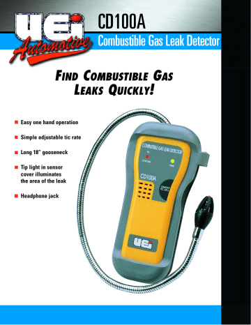 UEi CD100A Gas and Leak Detector Data Sheet | Manualzz
