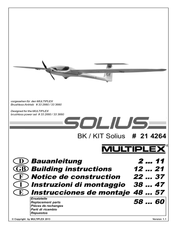 Multiplex Solius 1 Building Instructions | Manualzz