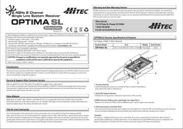 HiTEC Optima Sl En Owner's Manual | Manualzz