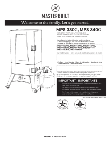 Masterbuilt MB20051316 40" ThermoTemp XL Propane Smoker Instruction ...