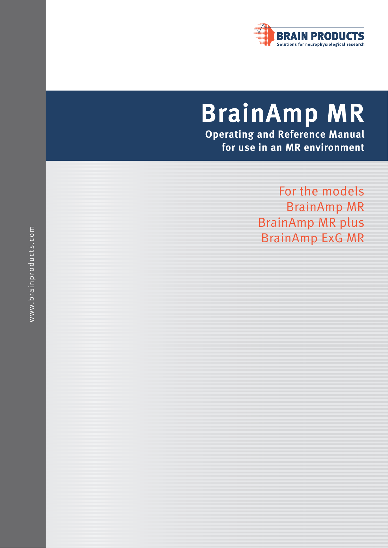 Brain Products BrainAmp ExG MR, BrainAmp MR, BrainAmp MR Series, BrainAmp MR plus Operating And ...