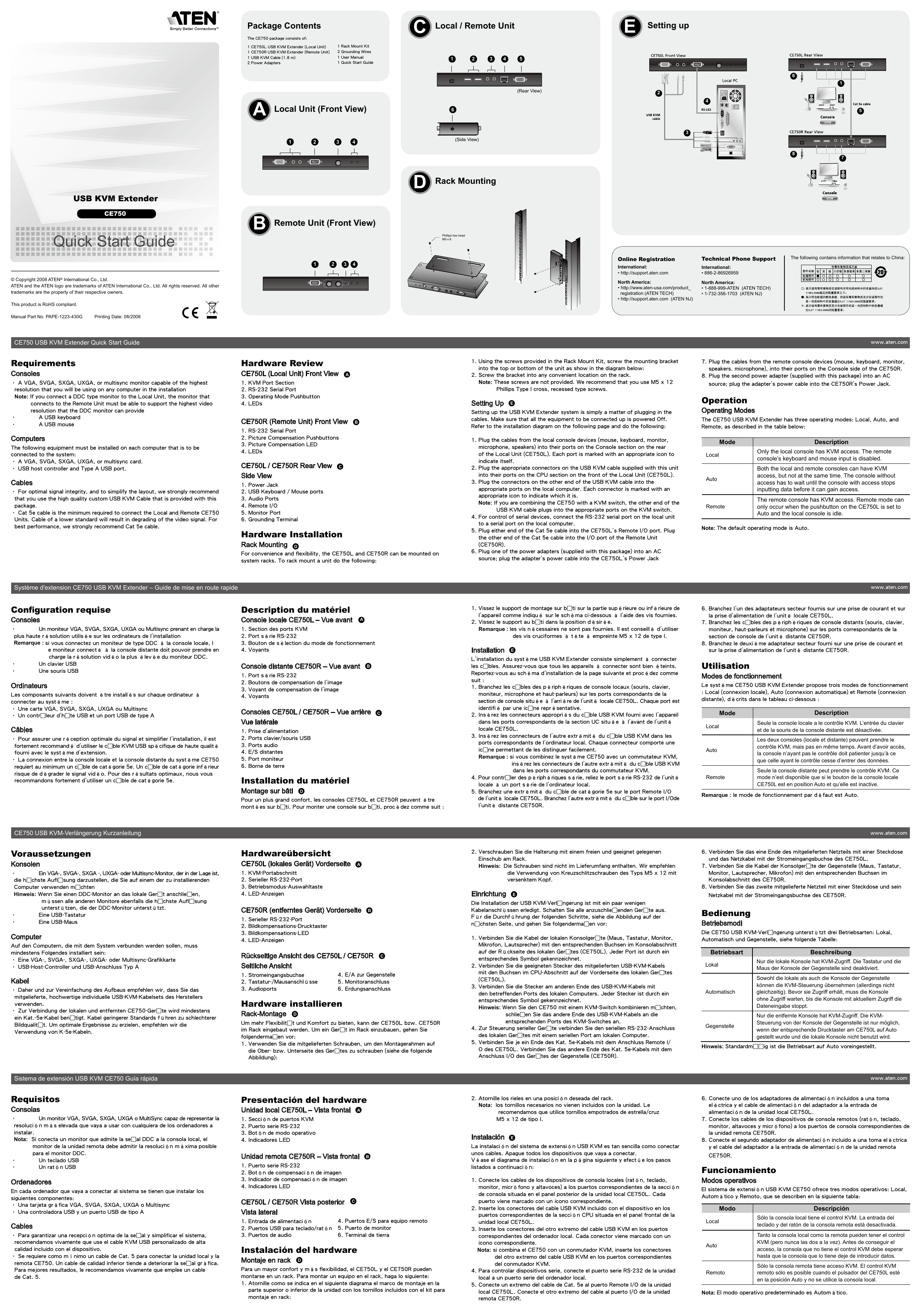 ATEN CE750 Quick start guide | Manualzz