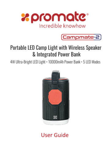 Promate CampMate-2 Mode d'emploi | Manualzz