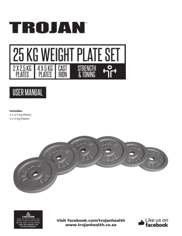 Trojan 25 Kg Weight Plate Set Owner's Manual | Manualzz