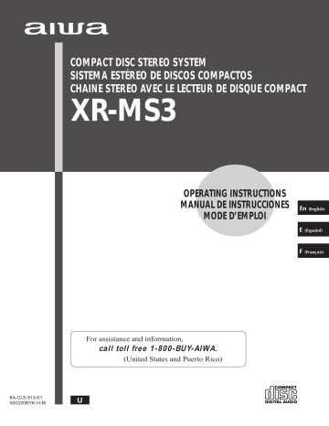 Aiwa XR-MS3 Operating Instructions Manual | Manualzz