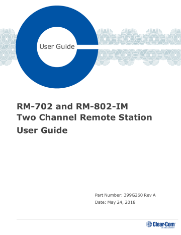 Clear-Com Encore RM-702 and RM-802-IM User Guide | Manualzz